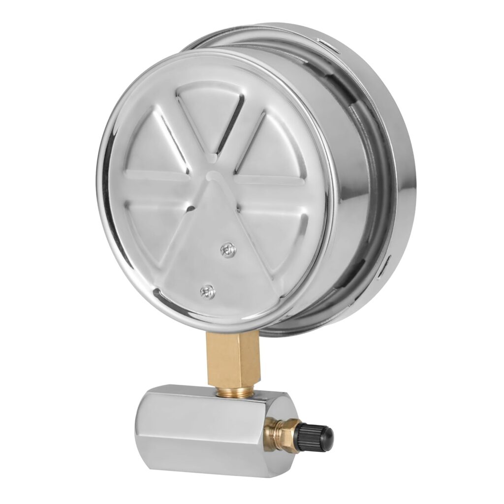 4" Gas Test Pressure Gauge, 15 Pound, Stainless Steel Case, Accuracy 1% ...